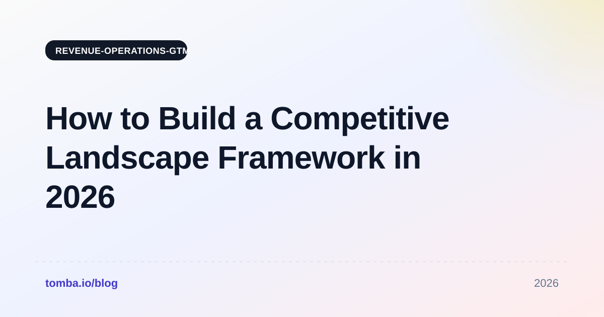 Competitive Landscape Framework: Worth It in 2026? - Tomba Blog